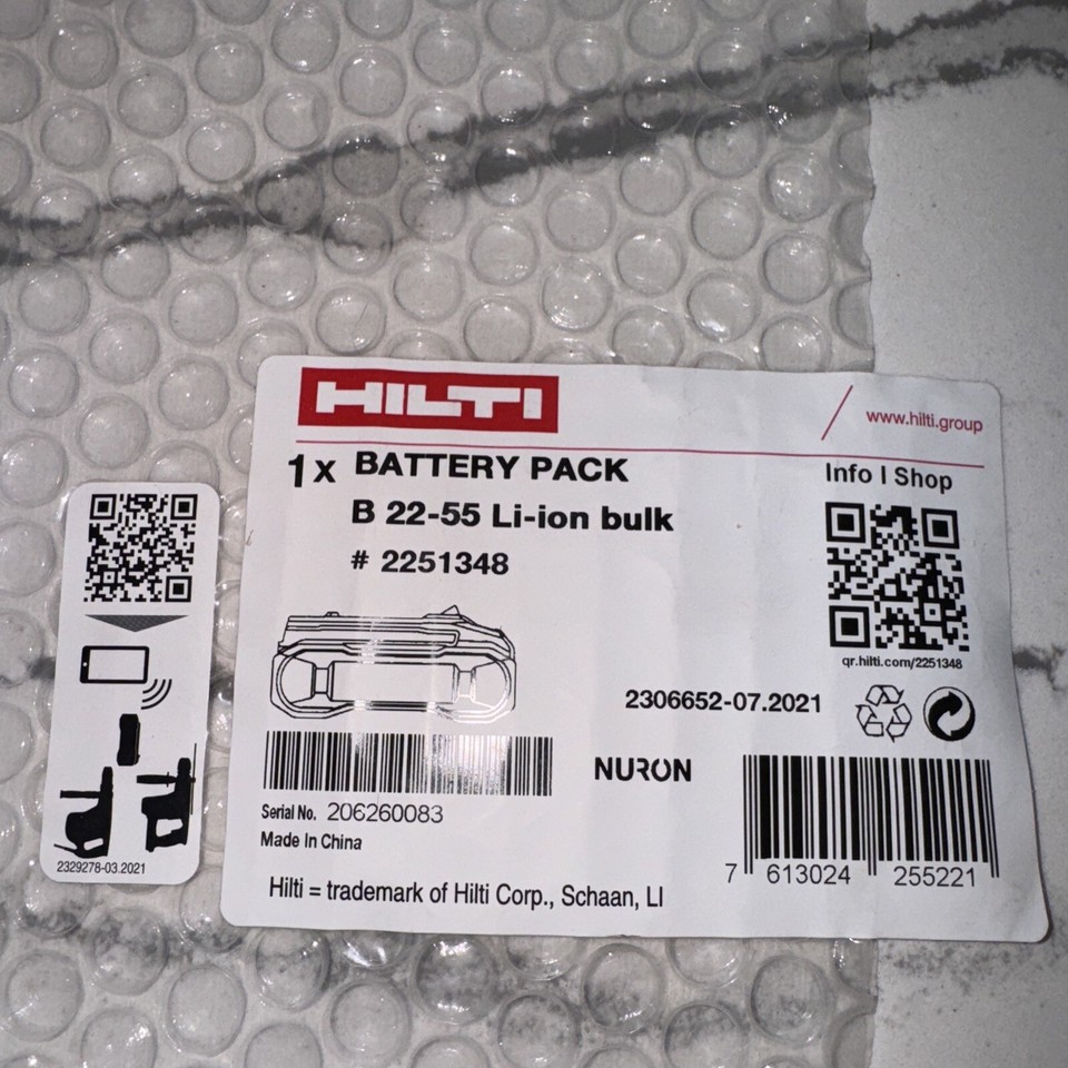 NEW HILTI B 22-55 NURON BATTERY | eBay