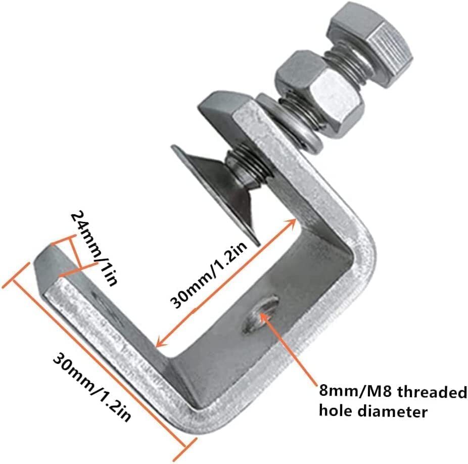 6 Pcs Small C Clamps Heavy Duty C Clamp Stainless Steel With Stable ...