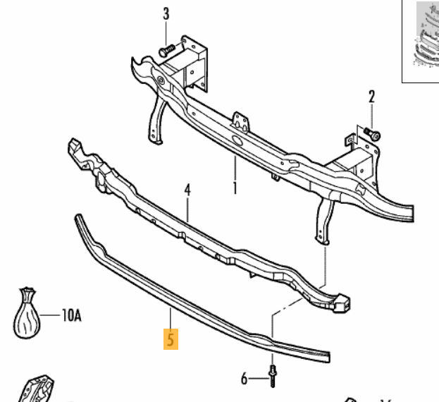 5NN807651A VOLKSWAGEN GENUINE OEM TIGUAN FRONT LOWER CROSS MEMBER | eBay
