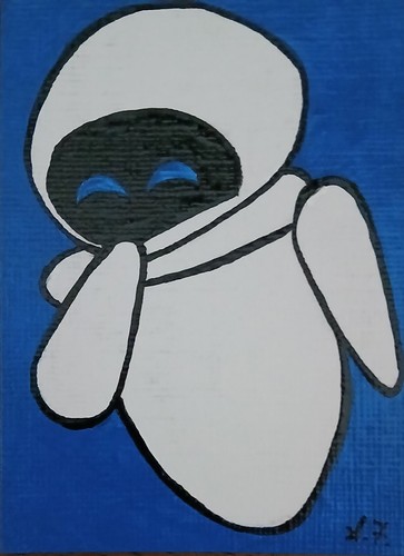 Eva From Wall-E ACEO ORIGINAL ATC HAND PAINTED ACRYLIC SIGNED | eBay