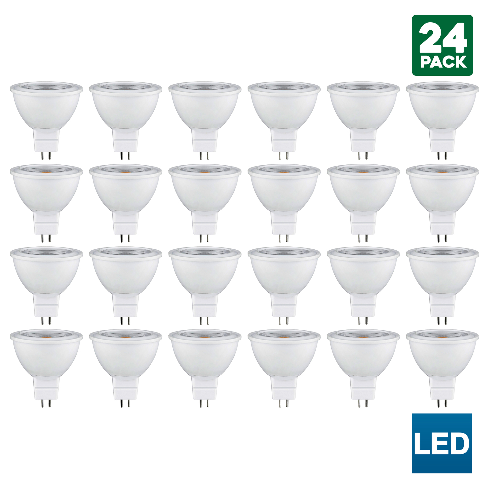 24 Pack Sunlite MR16 LED Bulb, 120V, 5 Watt, 3000K, GU5.3 Base, Energy ...