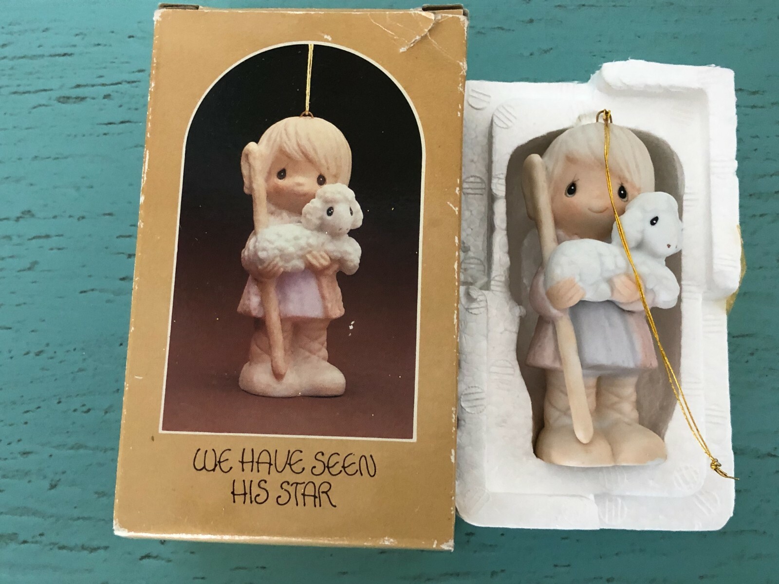 Vintage Precious Moments Xmas Ornament Shepard We Have Seen His Star ...