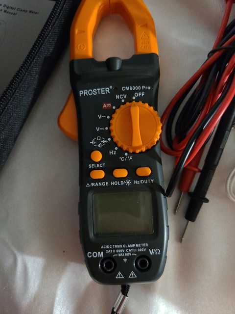 Proster 6000 Counts Clamp Multimeter Digital Auto-ranging Test AC DC ...