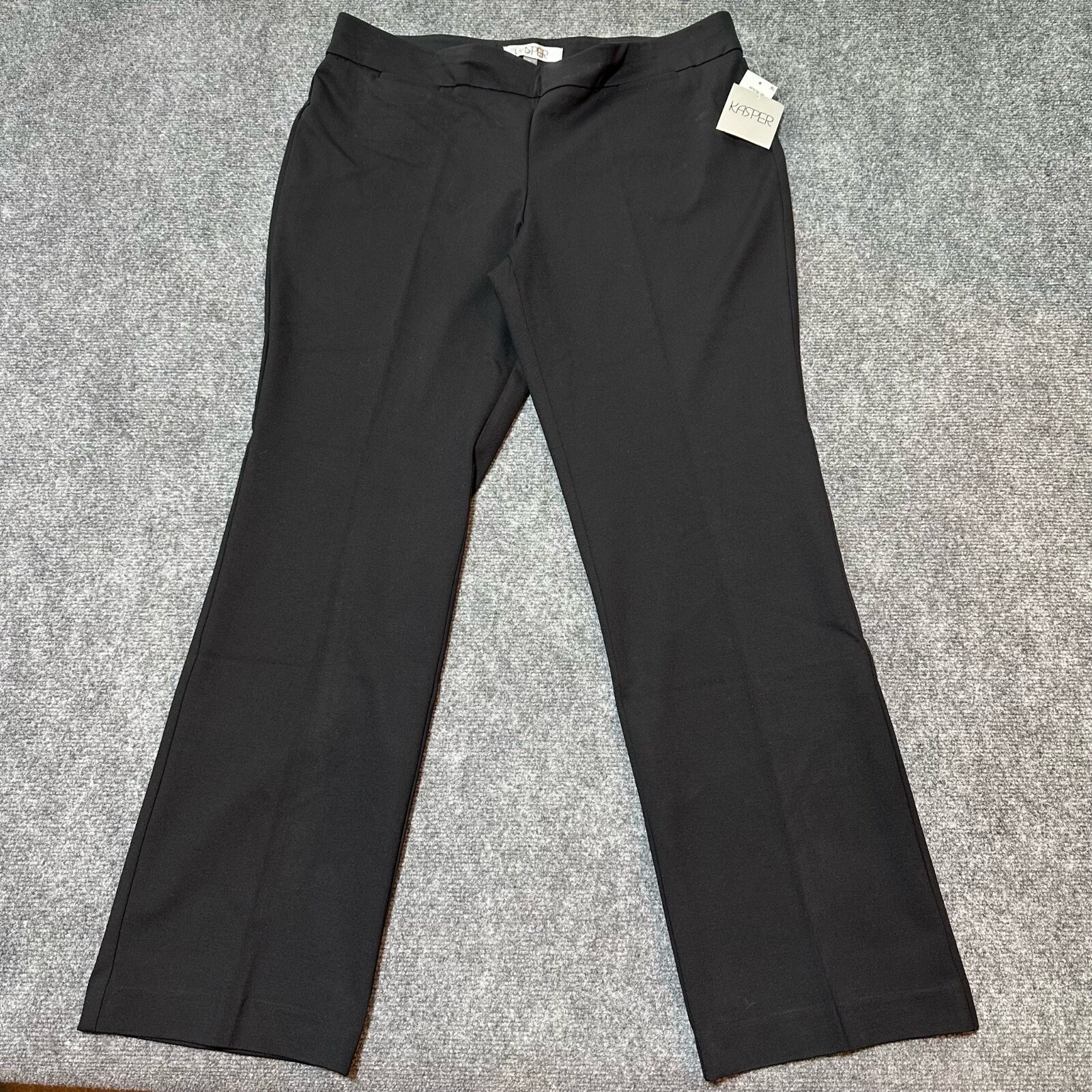 NEW Kasper Pants Womens 16 Black Streak Viscose Blend Casual Comfort | eBay