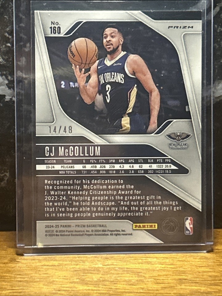 🔥2024-25 Panini Prizm CJ McCollum Jade Dragon Scale Prizm /48 Pelicans ...