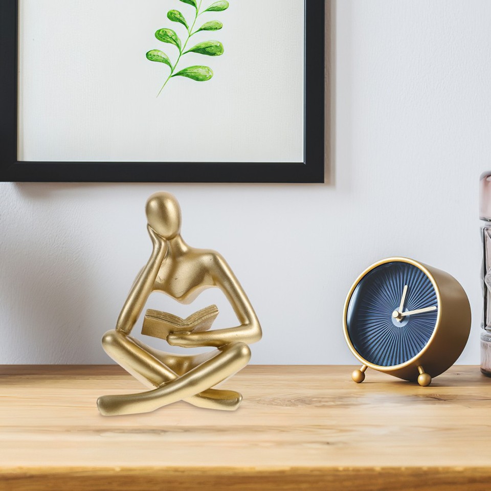 Household Abstract Decoration Minimalism Reading Man Statue Tabletop ...