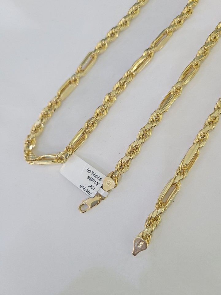Real 10k Milano Rope Chain Necklace Yellow Gold 5mm 20" 22" 24" 26" 28 ...