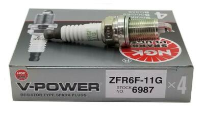 Pack of 4 New NGK V-Power Spark Plugs ZFR6F-11G stock # 6987 Free ...