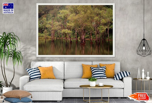 (Laminated) Trees on Lake Photograph 91x61cm | eBay