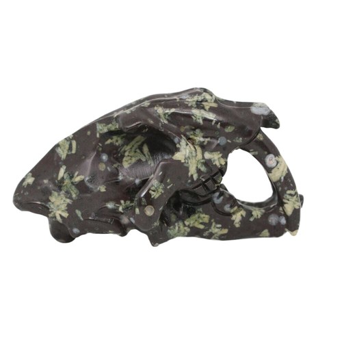 3.9" SNOWFLAKE STONE Carved Saber-toothed Tiger Crystal Skull Crystal ...