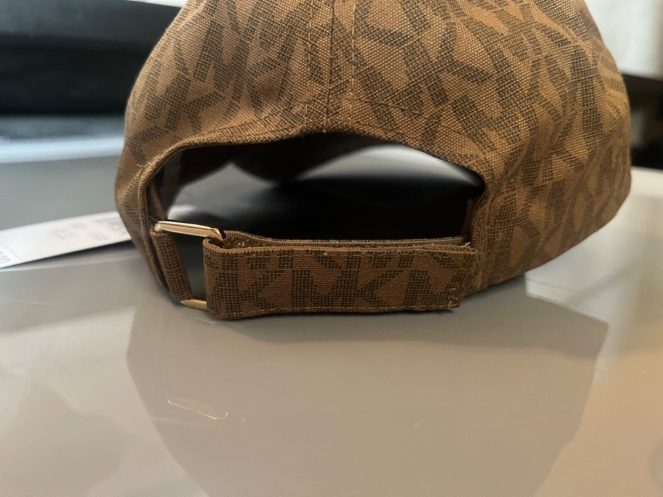 Michael Kors Monogram MK Logo Brown Baseball Cap Hat Adjustable Printed ...