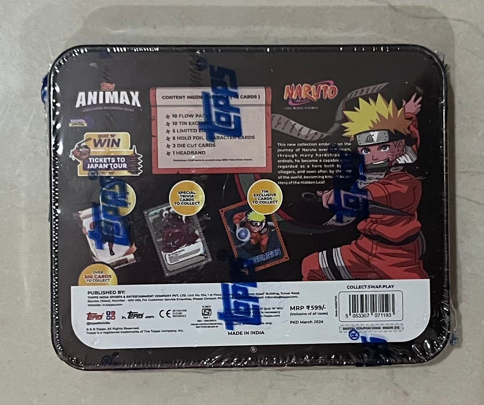 Topps Animax 2024 Official Naruto Collectible Card Game (Booster Tin ...