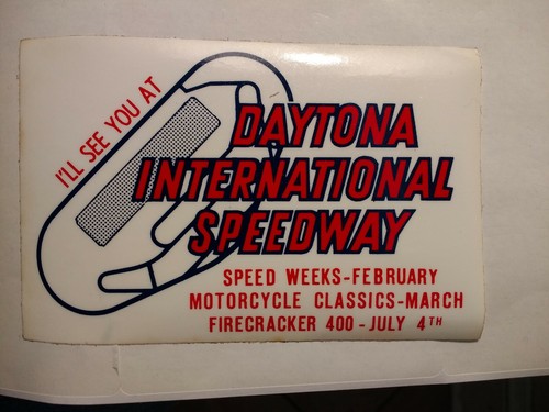 Vintage Daytona Speedway Inside Window Decal Event Dates Sticker NASCAR ...