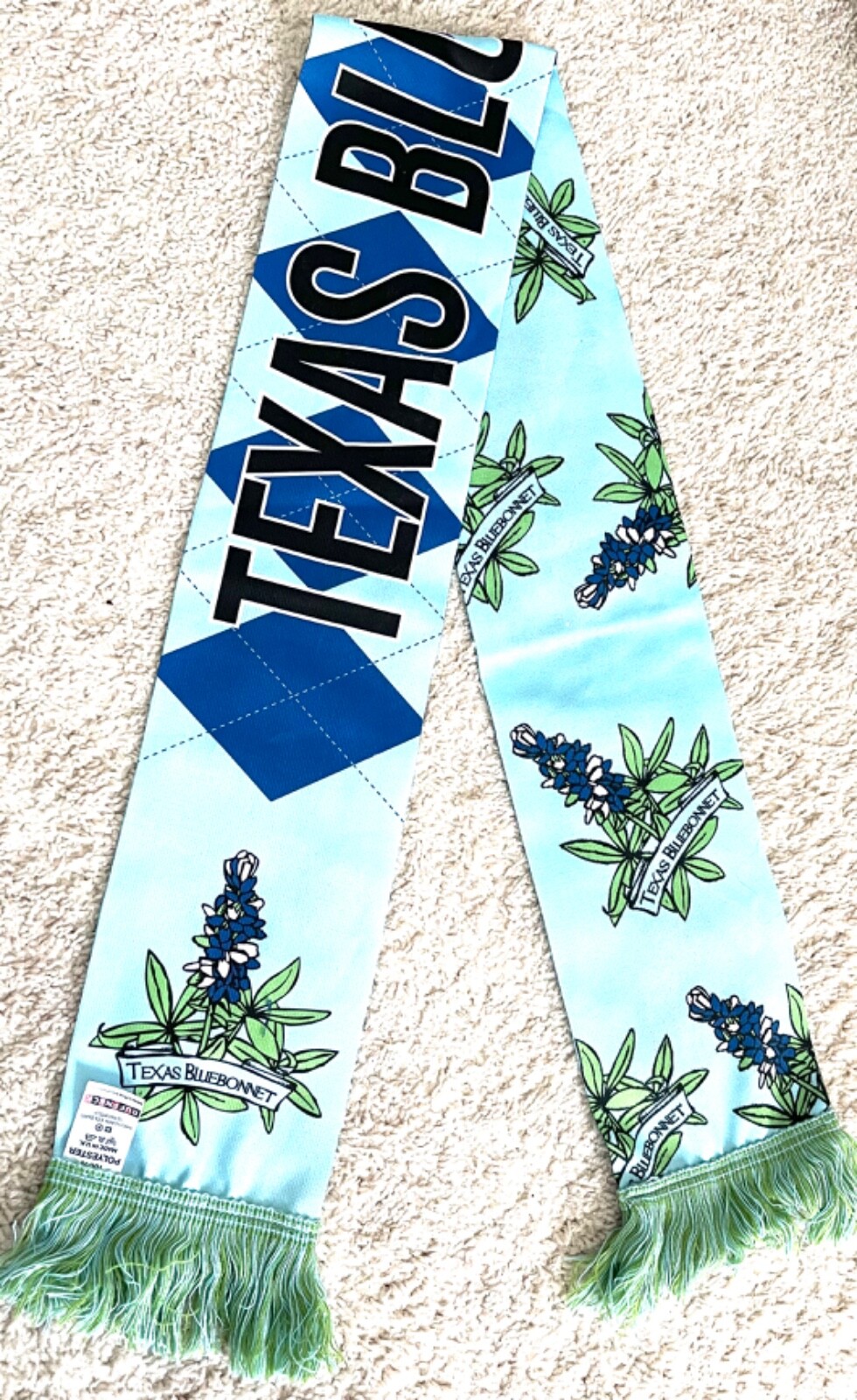 Texas Souvenir Scarf Bluebonnet Print | eBay