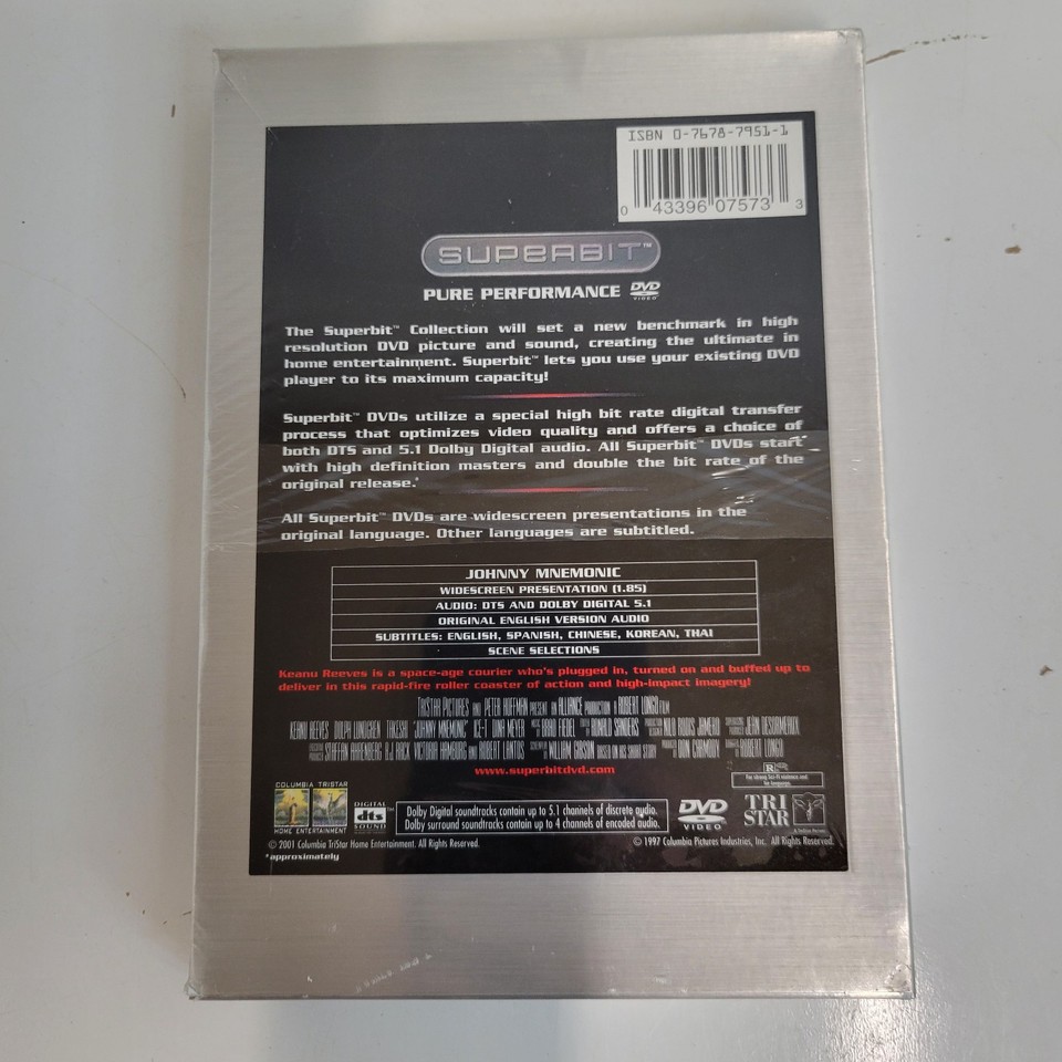 Johnny Mnemonic New DVD Superbit Collection Keanu Reeves Dolph Lundgren ...