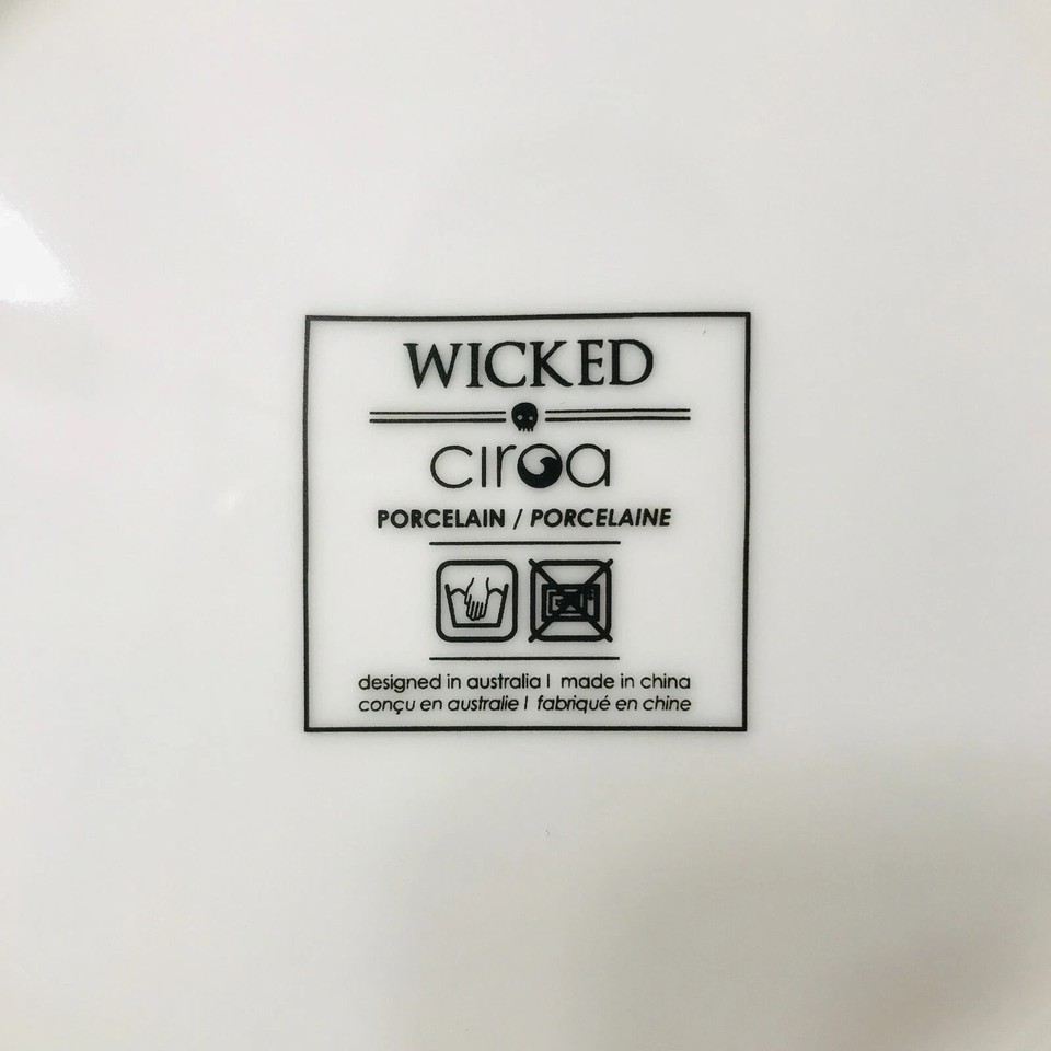 CIROA Wicked Halloween Crow Raven Bird Leaf 4 Side / Salad Plate Set 8 ...