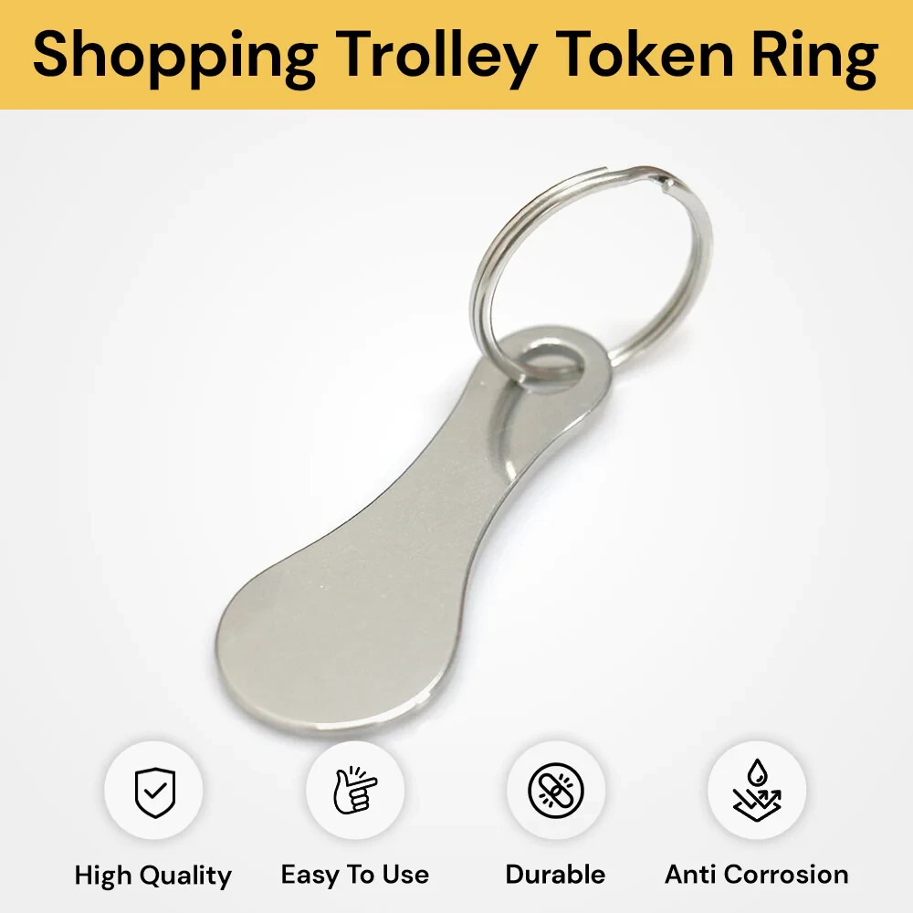 New Removable Shopping Trolley Token Key Unlocker Keyring ALDI Coles ...