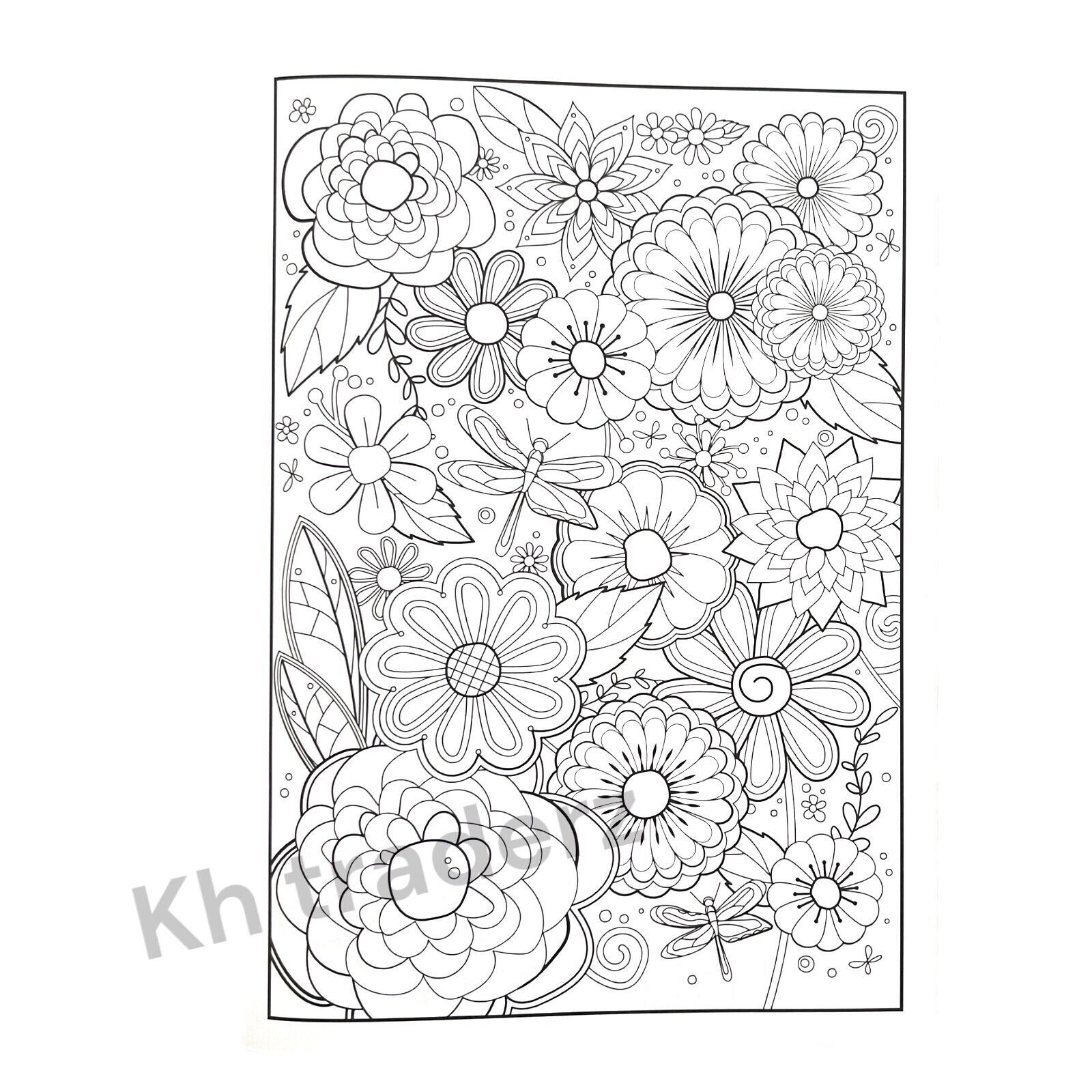ANTI STRESS PEACEFUL ADULT COLOURING BOOKS MIND RELAX COLOUR THERAPY A4 ...