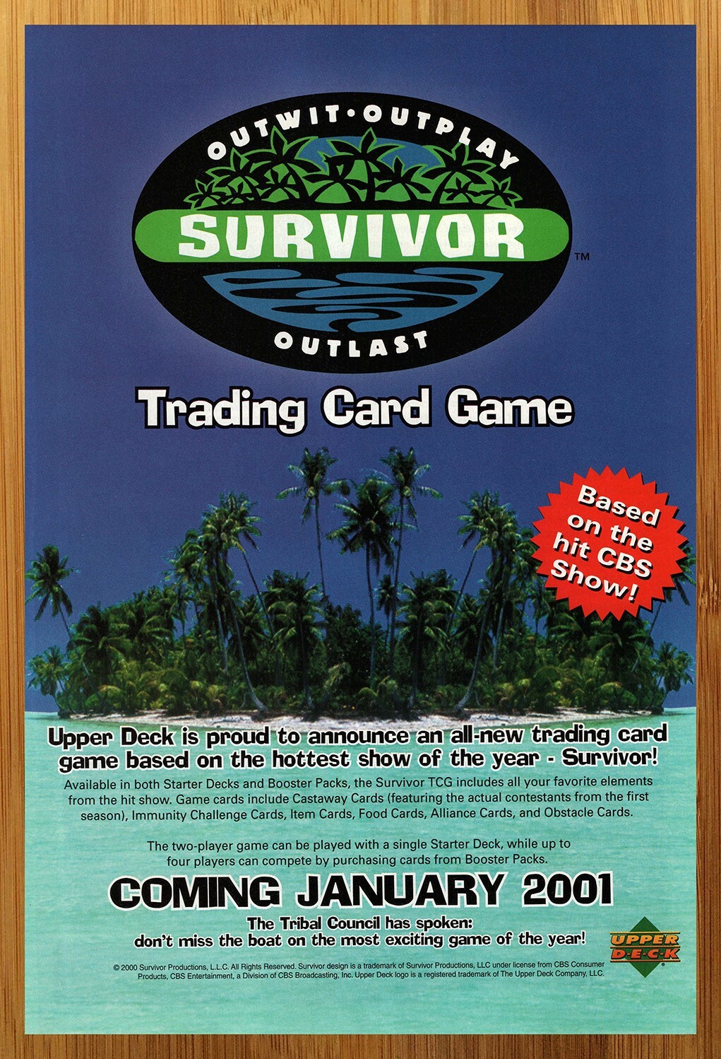 2000 Survivor TV Series Trading Card Game Print Ad/Poster TCG CCG ...