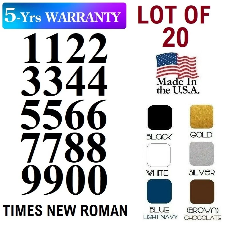 Times New Roman Font Numbers