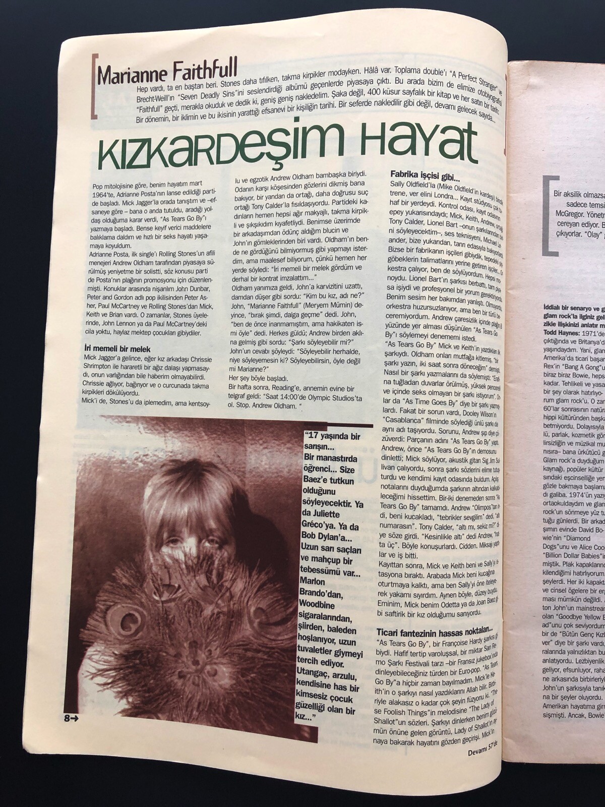 ROLL Turkish magazine ’99 Marianne Faithful/Björk/Lauryn Hill/Velvet ...