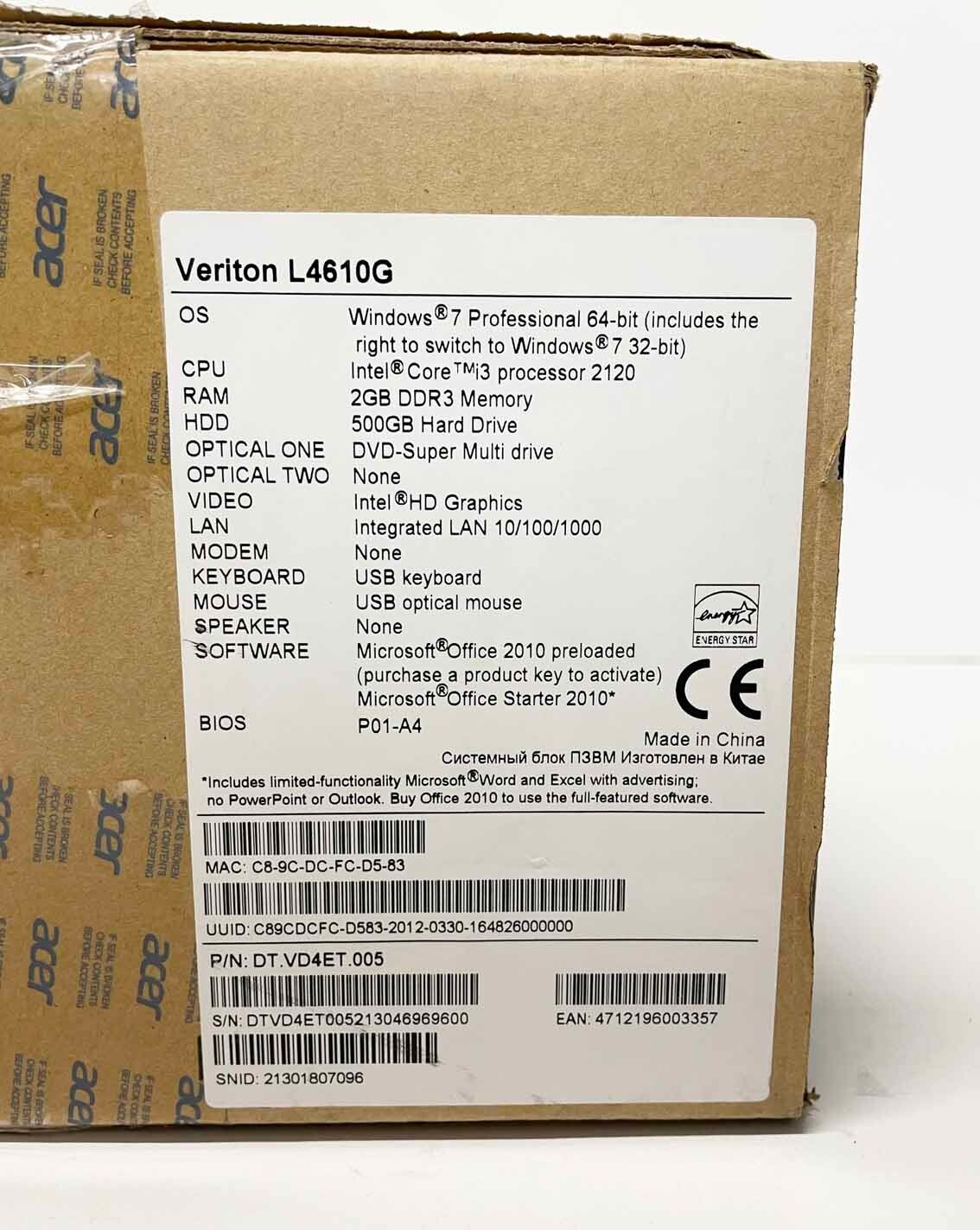 PC Computer Acer Veriton L4610G | eBay