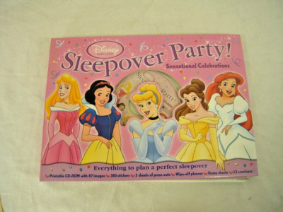 Disney Princess Sleepover Party planning book w/ CD to print invitaions ...