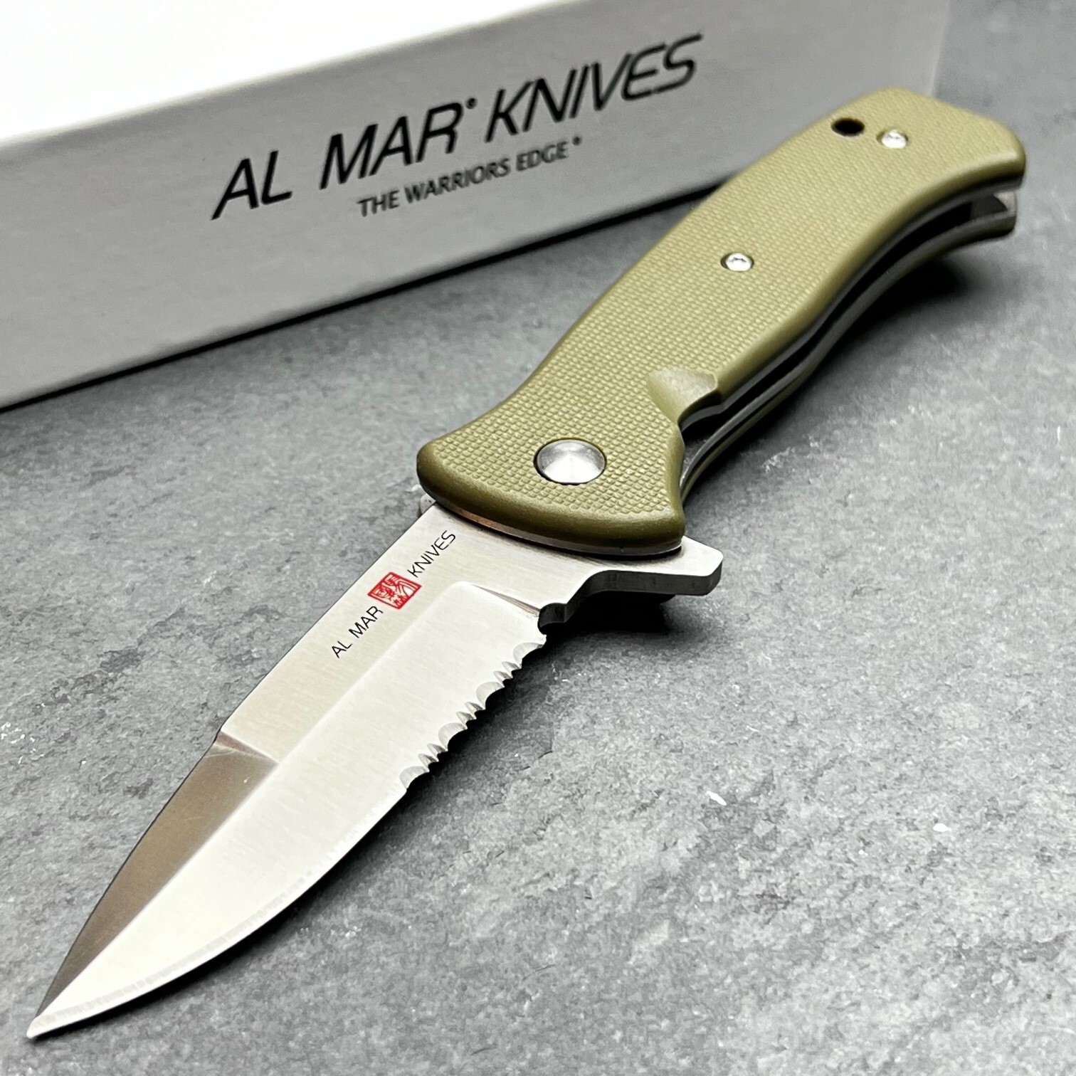 AL MAR Mini SERE 2020 Assisted Open Flipper Green G10 EDC Folding ...