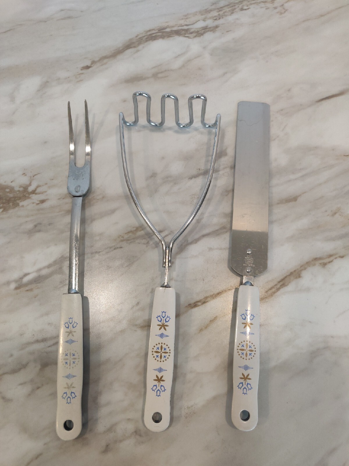 Ekco Dutch Tulip Potato Masher Meat Fork Icing Spreader Stainless Steel ...