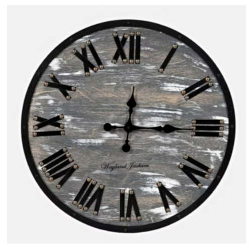 Jofran Furniture Wayland Jackson 30" Distressed Wood Wall Clock, Rustic ...