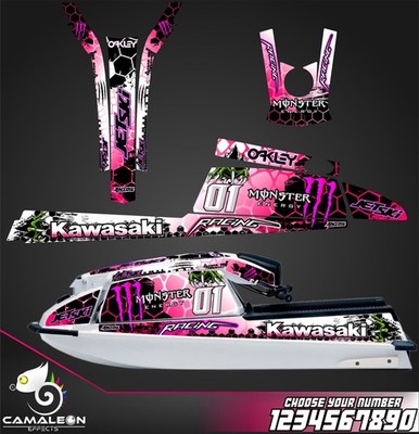 kawasaki jet ski 440 550 sx purple kit graphics decals stickers wrap ...