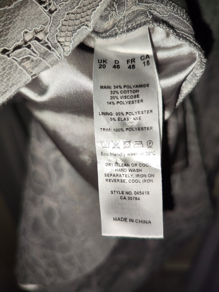 Jacques Vert Grey 'Barbara' Mother of The Bride Dress Size 20 Wedding ...