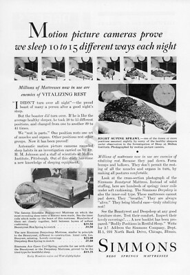 1931 Simmons Beds Springs Mattresses Old Vintage Print AD Wall Decor ...
