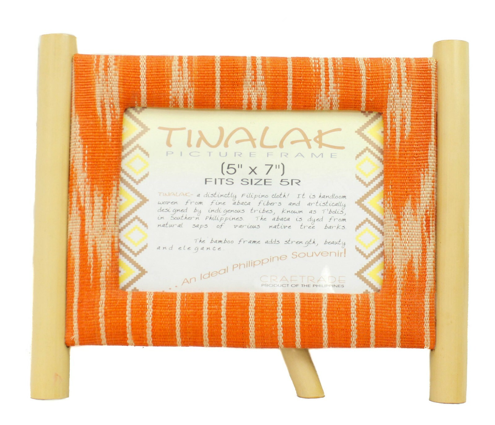 Craftrade Tinalak Philippines Orange Handloom Alpaca Bamboo 5x7 Picture ...