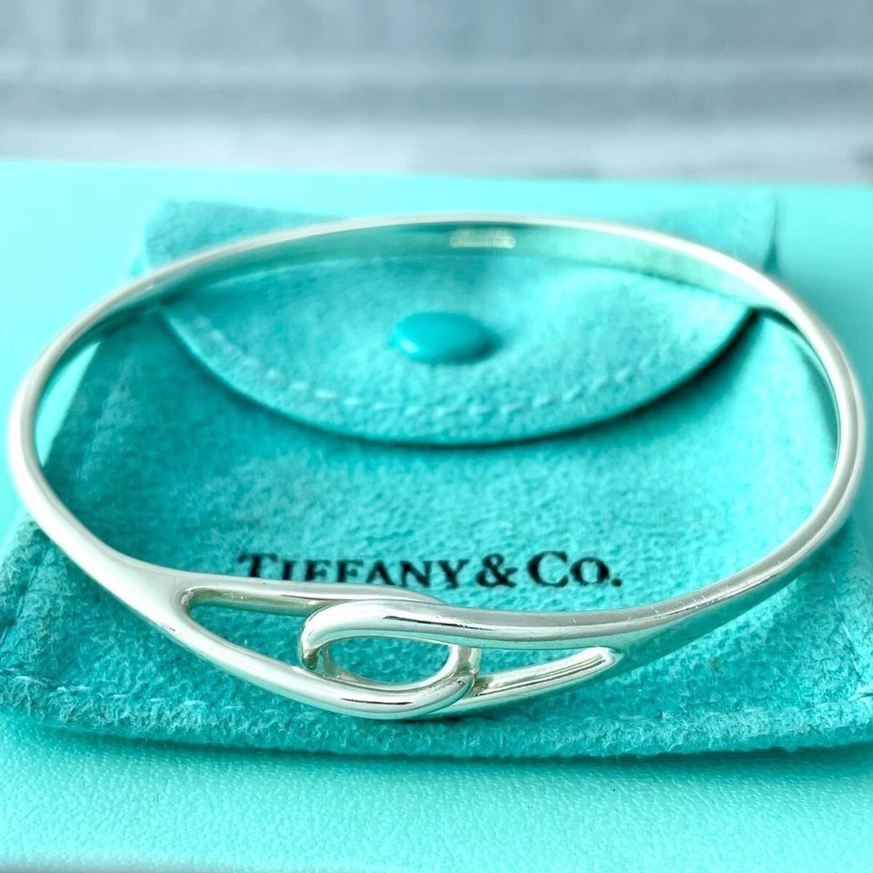 Authentic Tiffany & Co. Interlocking Double Loop Bangle Bracelet Sterling T91fe | eBay