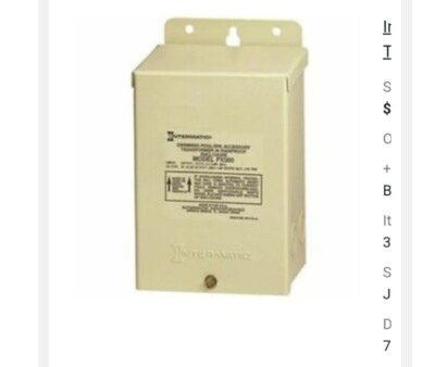 NEW! INTERMATIC Transformer: 300 W Max. Watt, 120V AC, 12V AC, Sand ...