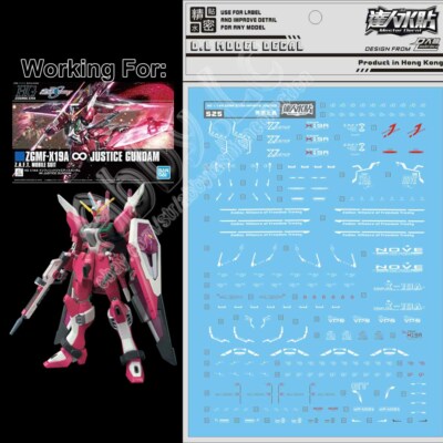 for HG 1/144 Infinite Justice D.L Model Water Slide Decal Stickers ZGMF ...