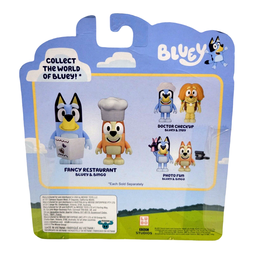 Bluey Fancy Restaurant - Bluey and Bingo Figures with Accessories | eBay