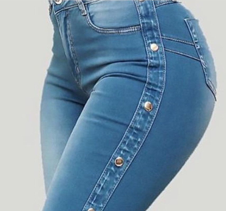 Women's High Waist Stretch Jeans Tall Long Leg Denim Flared Pants Blue ...