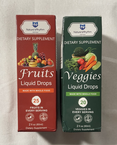 Nature's Rhythm Fruits & Veggies Natural Liquid Drops - 2 fl oz each ...