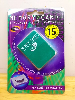 Nyko PS1 1MB Memory Card Grey for Playstation 1 Console memory ...