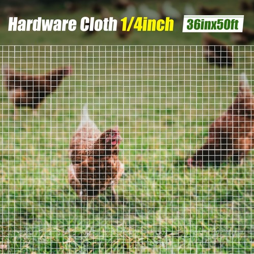 36"x50' 1/4 Inch Hardware Cloth Galvanized Chicken Wire Welded Fence ...