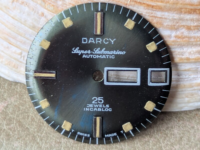 Vintage 1970's Darcy Super-Submarino Day-Date Diver Watch DIAL ONLY ...
