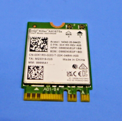 Intel Killer AX1675x WLAN WIFI 802.11ax Bluetooth Wireless Card Dell ...