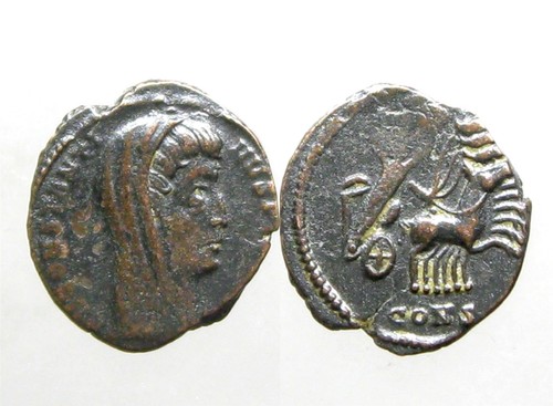 CONSTANTINE I THE GREAT NUMMUS____Milvian Bridge Issue___QUADRIGA ...