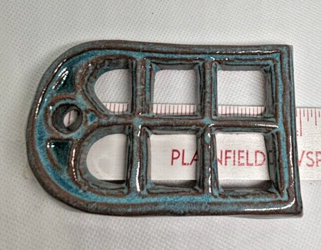 Mercer Moravian Pottery Tile Works Blue Open Work Window Pane Tile 4" X ...