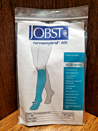 Jobst Farrow Hybrid Adi Foot Compression Sock 20-30 mmHg Wide Medium ...