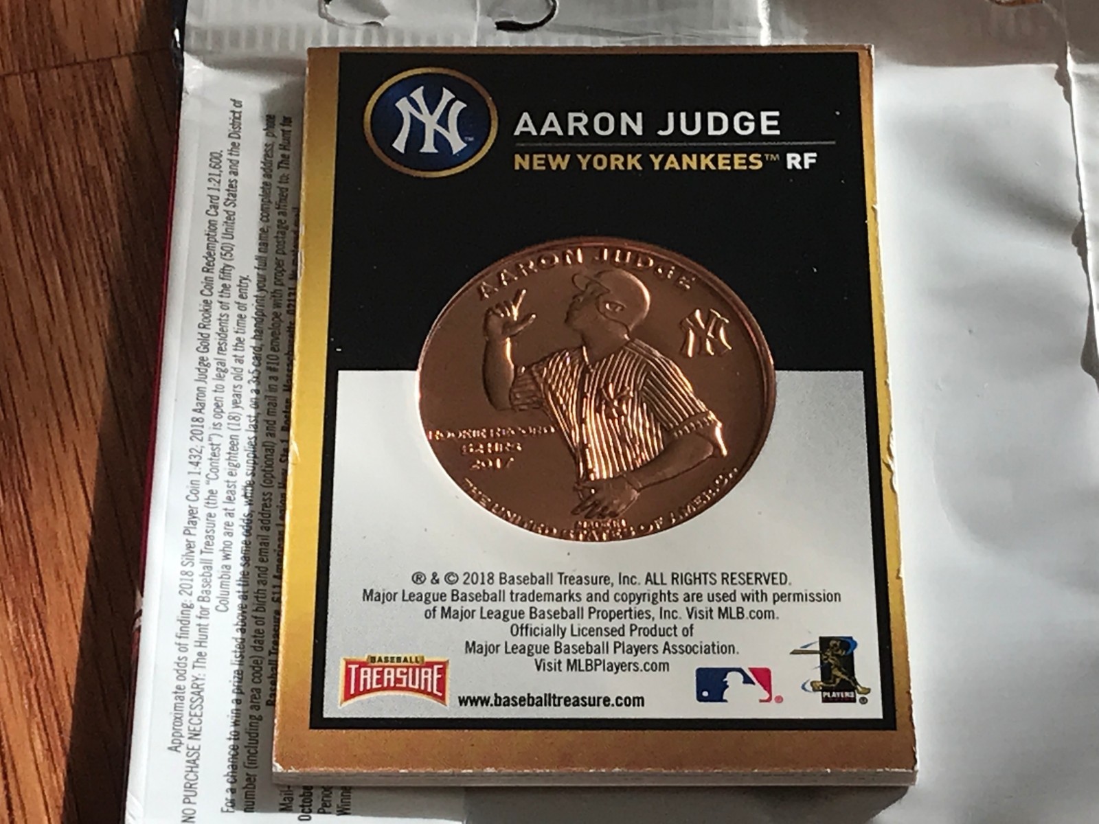 2018 BASEBALL TREASURE COIN Aaron Judge | eBay