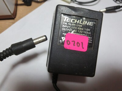 AC adapter power supply Model TECHLINE 64-2194 7.5 volt 150ma # 0701 | eBay
