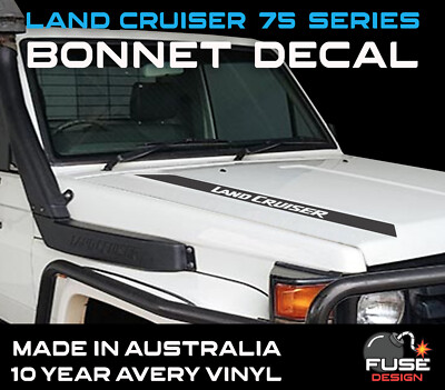 Land cruiser 70, 75 Series, Troopy Bonnet Decals Sticker Matt Black ...